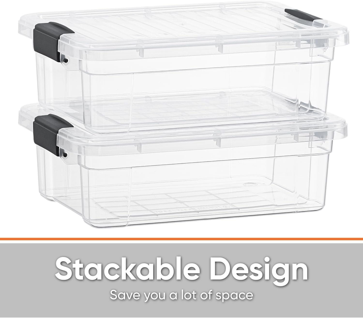 Factory Direct Superio Clear Plastic Storage Bins with Lid, 4.5 Quart ...