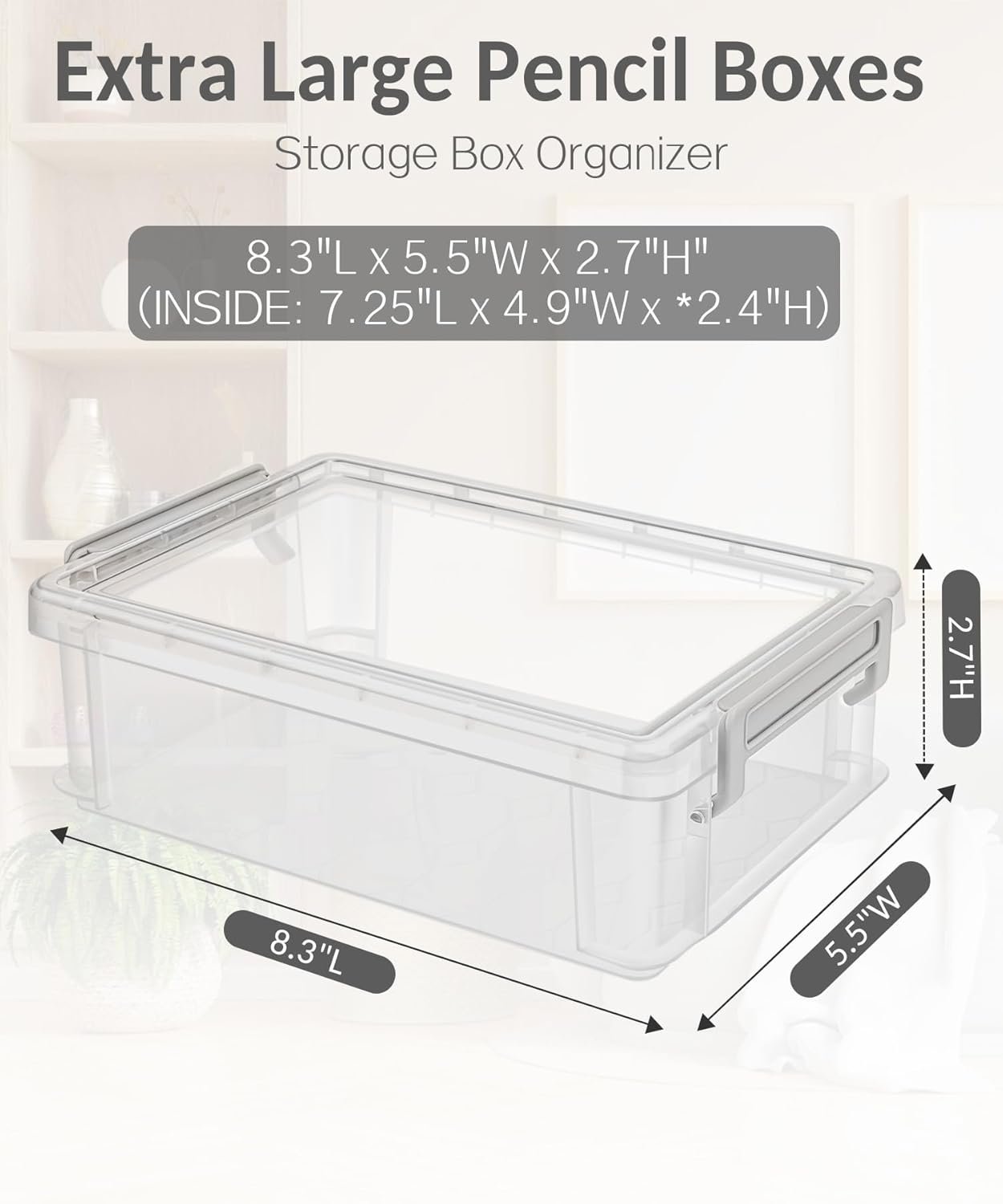 Factory Direct Sooez 6 Pack Extra Large Pencil Box, Plastic Pencil Case ...